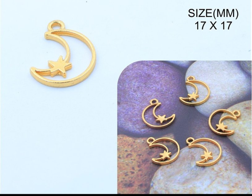 GOLD HALF MOON WITH STAR – RESIN N CRAFT SUPPLIERS