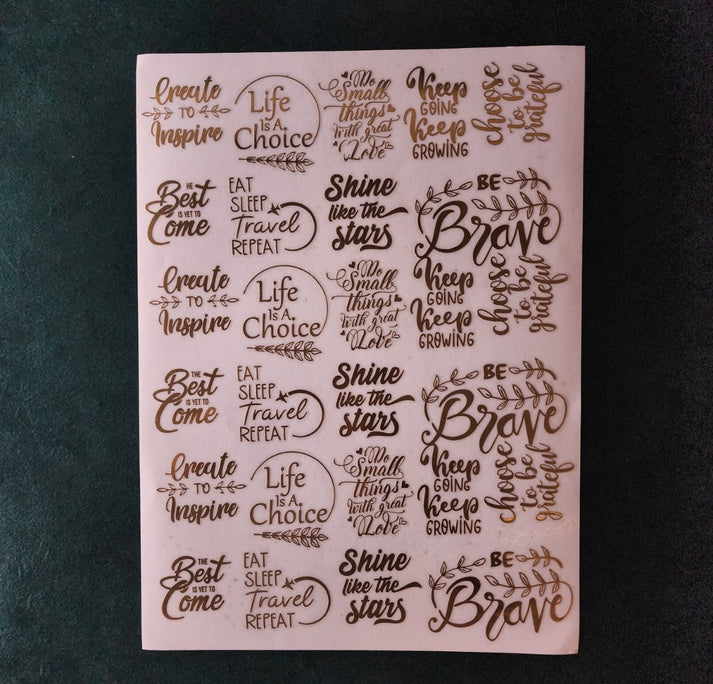 Slogan Metal Sticker Sheet A4 – RESIN N CRAFT SUPPLIERS