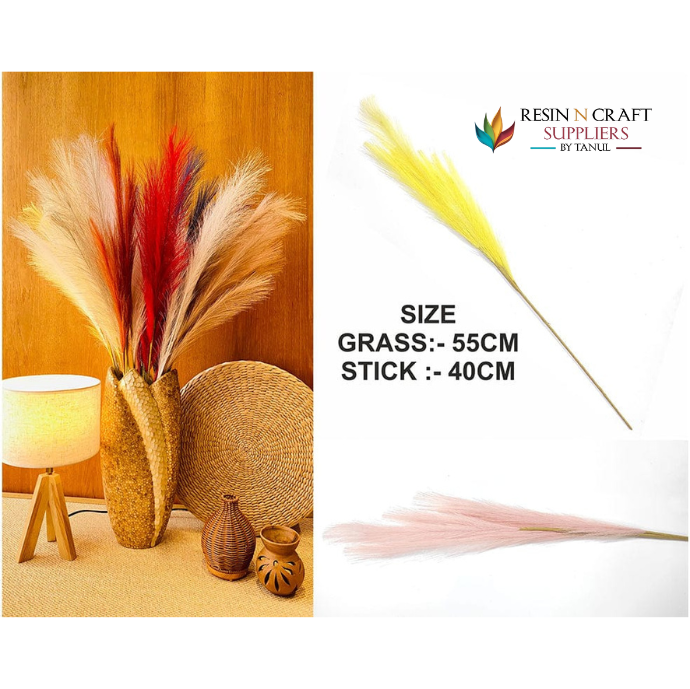 L.Pink Plain Pampas Grass For Hup Stand – RESIN N CRAFT SUPPLIERS
